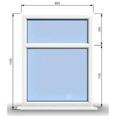 895mm (W) x 1195mm (H) PVCu StormProof Casement Window - 2 Horizontal ...