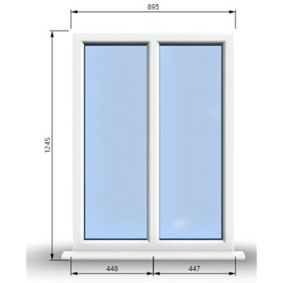 895mm (W) x 1245mm (H) PVCu StormProof Casement Window - 2 Vertical ...