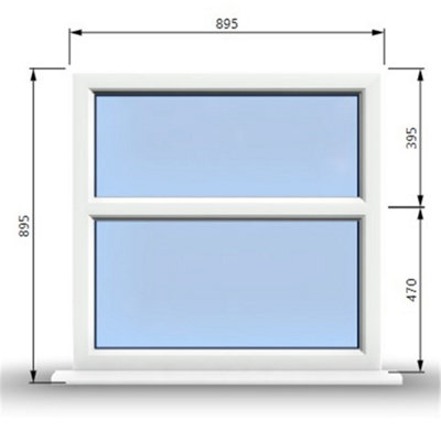 895mm (W) x 895mm (H) PVCu StormProof Casement Window - 2 Horizontal ...
