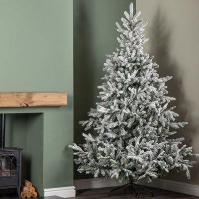 8ft (2.4m) Snowy Grandis Fir Artificial Christmas Tree with 2935 Tips ...