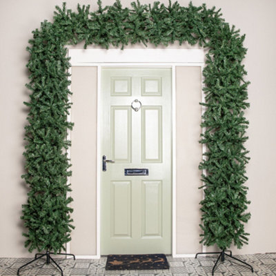 8ft (2.55m) Double Door Artificial Plain Green Christmas Tree Arch in ...