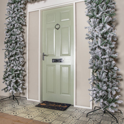 8ft (2.55m) Double Door Artificial Snow Flocked Christmas Tree Arch in ...