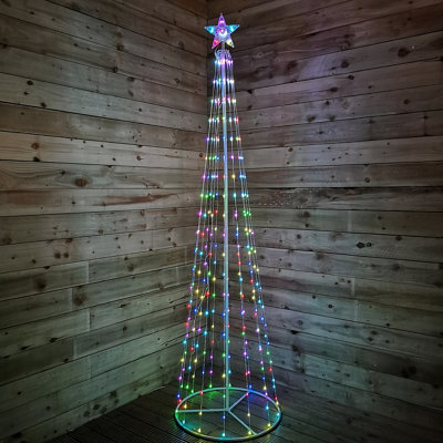 8ft (2.5m) LED Maypole Christmas Tree with Remote Control in Red, Green ...