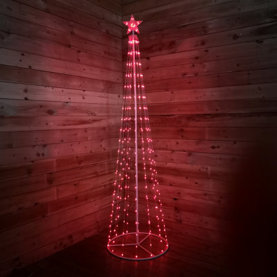 8ft (2.5m) LED Maypole Christmas Tree with Remote Control in Red, Green ...