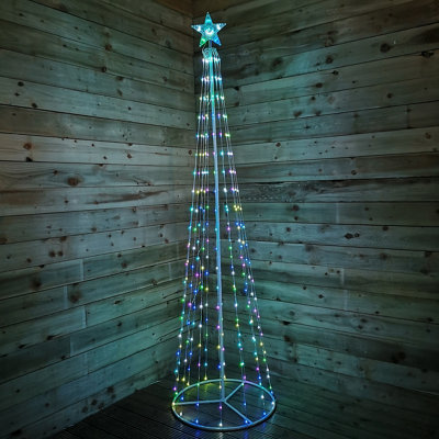 8ft (2.5m) LED Maypole Christmas Tree with Remote Control in Red, Green ...