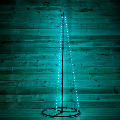 8ft (2.5m) Premier Christmas Outdoor Black Pin Wire LED Pyramid Maypole ...