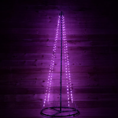 8ft (2.5m) Premier Christmas Outdoor Black Pin Wire LED Pyramid Maypole ...
