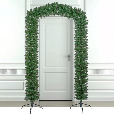 8ft. Christmas Tree Doorway Arch - Green Artificial Door Garland - 2.4m