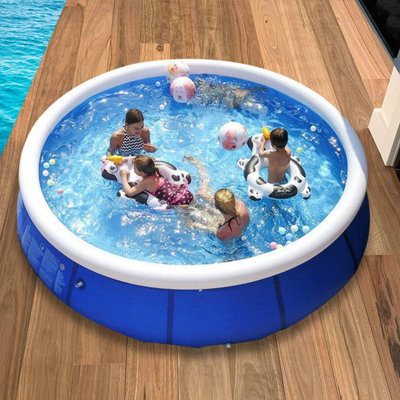 8ft Family Inflatable Paddling Pool - Garden Outdoor Quick Setup Pool