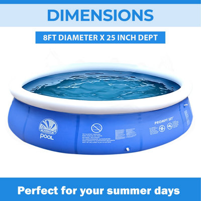 8FT FAMILY INFLATABLE PADDLING POOL - GARDEN OUTDOOR QUICK SETUP POOL