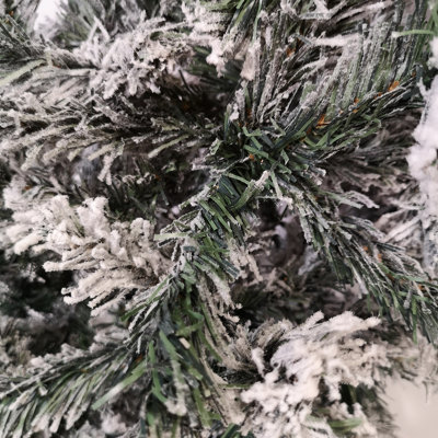 8ft Indoor Flocked PVC Christmas Tree Arch with Snow Tips and Flat Top