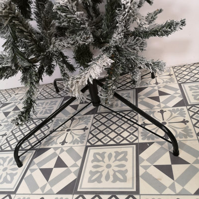 8ft Indoor Flocked PVC Christmas Tree Arch with Snow Tips and Flat Top