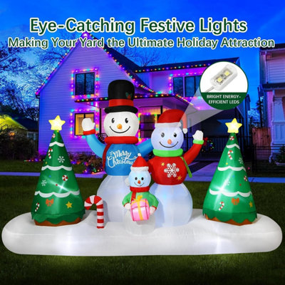 8FT Inflatables Christmas Snowmen Christmas Trees Outdoor Decorations ...