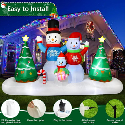 8FT Inflatables Christmas Snowmen Christmas Trees Outdoor Decorations ...