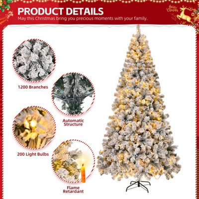 8Ft LED Christmas Tree Bushy Snow Xmas Tree