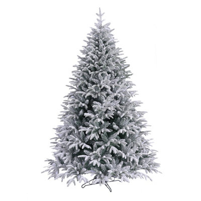 8ft Snowy Green Snow tipped effect Hinged Full Artificial christmas tree 1598 Branch Tips
