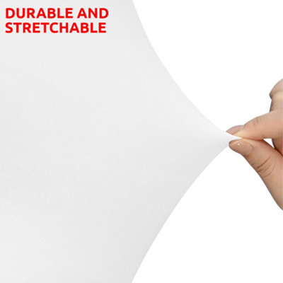 8ft Tight Fitted Tablecloth, Rectangle Spandex Patio Table Cover, White ...