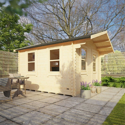 8ft x 12ft (2350mm x 3550mm) Horsforth "The Augusta" 28mm Log Cabin ...
