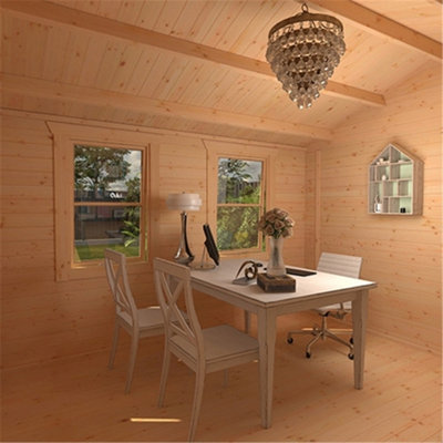 8ft x 12ft (2350mm x 3550mm) Horsforth "The Augusta" 28mm Log Cabin ...