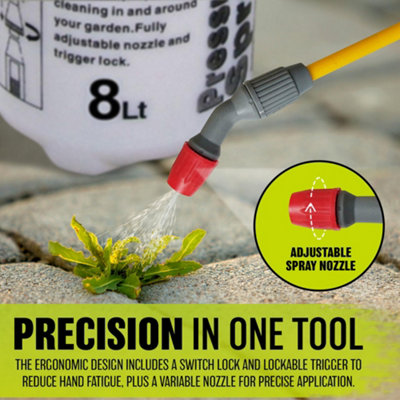 8l Garden Pressure Sprayer Knapsack Weedkiller Chemical Fence Water ...