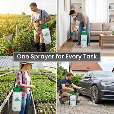 8L Pressure Garden Sprayer Pump Portable Manual Weed Killer Sprayers ...