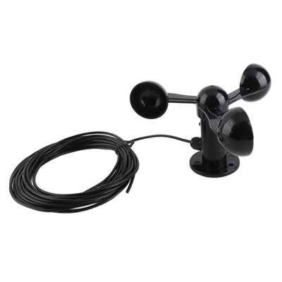 8M Waterproof Anemometer Sensor with 3-Cup Wind Speed Detector and 4cm ...