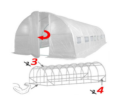 8m x 3m (27' x 10' approx) Pro+ White Poly Tunnel