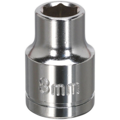 8mm Chrome Plated Drive Socket - Durable 3/8 Inch Square Drive Tool for ...