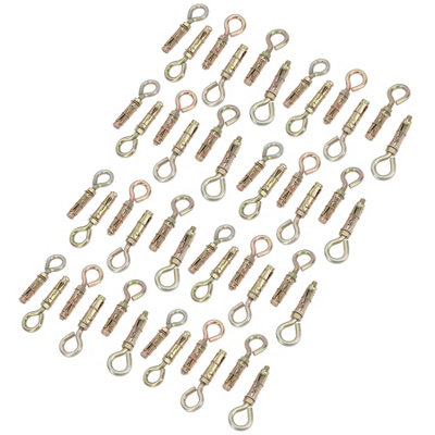 8mm Close Hook Anchor Eye Bolt Rawl Expansion Bolts Shield Wall 48 Pack