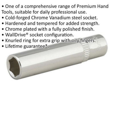 8mm Deep Drive Socket - Forged Chrome Vanadium Steel with 1/4 Inch ...