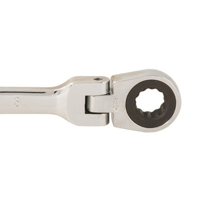 8mm Flexible Ratchet Ring Spanner Pivot Metric Car Lorry Garage Handy Tool