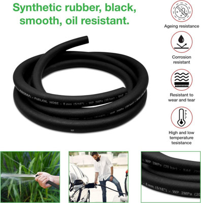 8mm Fuel Hose Reinforced Rubber Hose - Oil-Resistant Flexible Pipe for ...