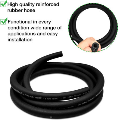8mm Fuel Hose Reinforced Rubber Hose - Oil-Resistant Flexible Pipe for ...