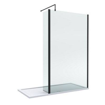 8mm Glass Walk In Wetroom Screen and Hinged Return Screen with Matt ...