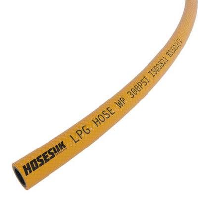 8MM ID PVC LPG HOSE WITH FREE HOSE CLIPS - 3 METRES - GAS HOSE PIPE ...
