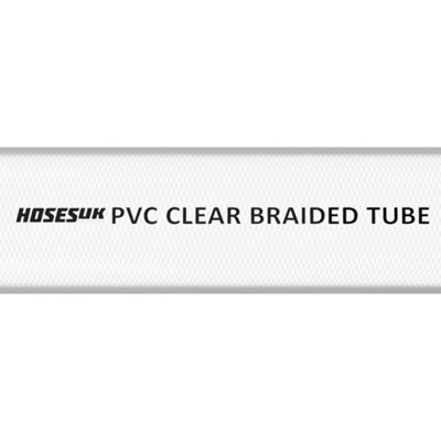 8mm ID PVC Reinforced Braided Clear Hose x 7 Metres for Water, Airline ...