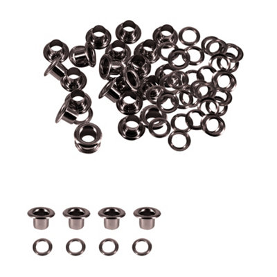 8mm Long Barrell Eyelets with Washers, Gunmetal, 100pcs