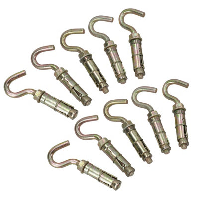 8mm Open Hook Eye Bolts Rawl Shield Wall Anchor Expansion Brick Stone ...