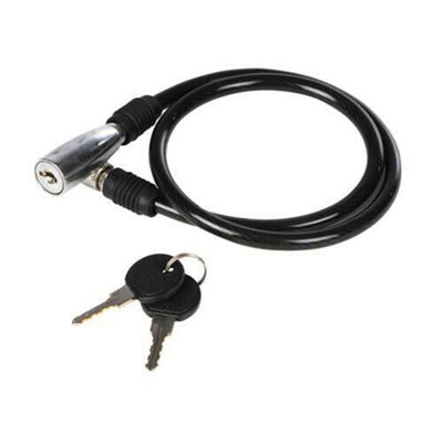 8mm x 650mm Plastic Coated Cable Bike Lock Brass Locking Cyclinder 2 ...
