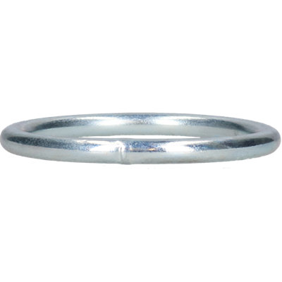 8mm x 75mm Steel Round O Rings Welded Zinc Plated 4 Pack DK34