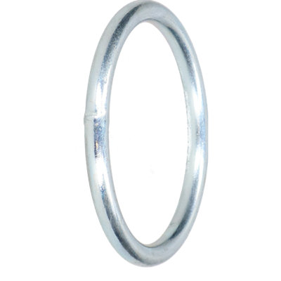 8mm x 75mm Steel Round O Rings Welded Zinc Plated 4 Pack DK34