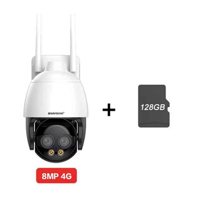 8MP 4G WiFi POE Dual Lens Security Camera 10X Zoom AI Tracking 128GB