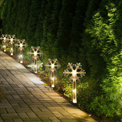 8PC CHRISTMAS SNOWFLAKE STAKE LIGHTS