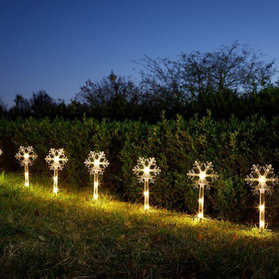 8pc Christmas Snowflake Stake Lights