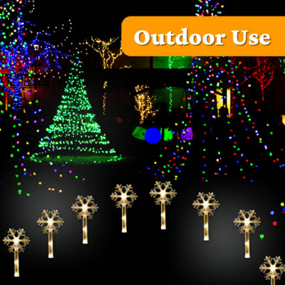 8PC CHRISTMAS SNOWFLAKE STAKE LIGHTS