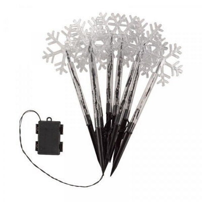 8pc Christmas Snowflake Stake Lights