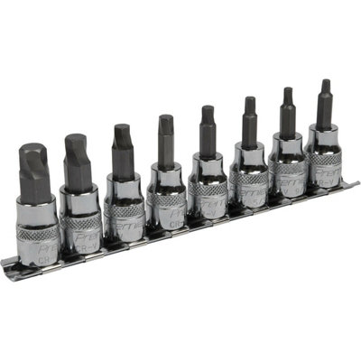 8pc IMPERIAL Hex Key Socket Bit Set - 3/8" Square Drive Damaged ...