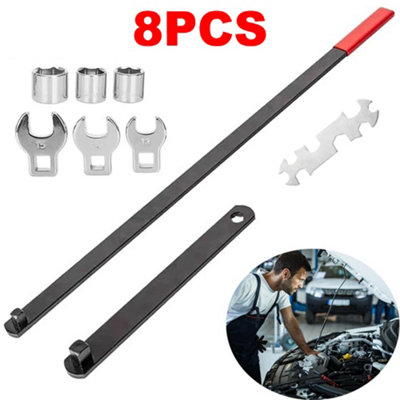 8PCS 1/2" 3/8" Serpentine Belt Tension Setting Adjusting Wrench Tool ...