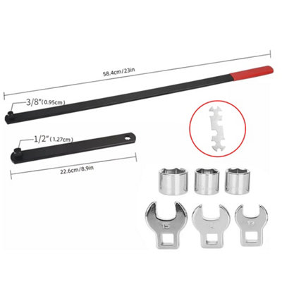 8PCS 1/2" 3/8" Serpentine Belt Tension Setting Adjusting Wrench Tool ...