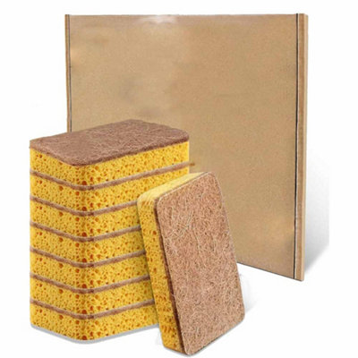 8pcs Eco Sponge Scourers Plastic Free Sponges Washing Up Pads Odor Free ...